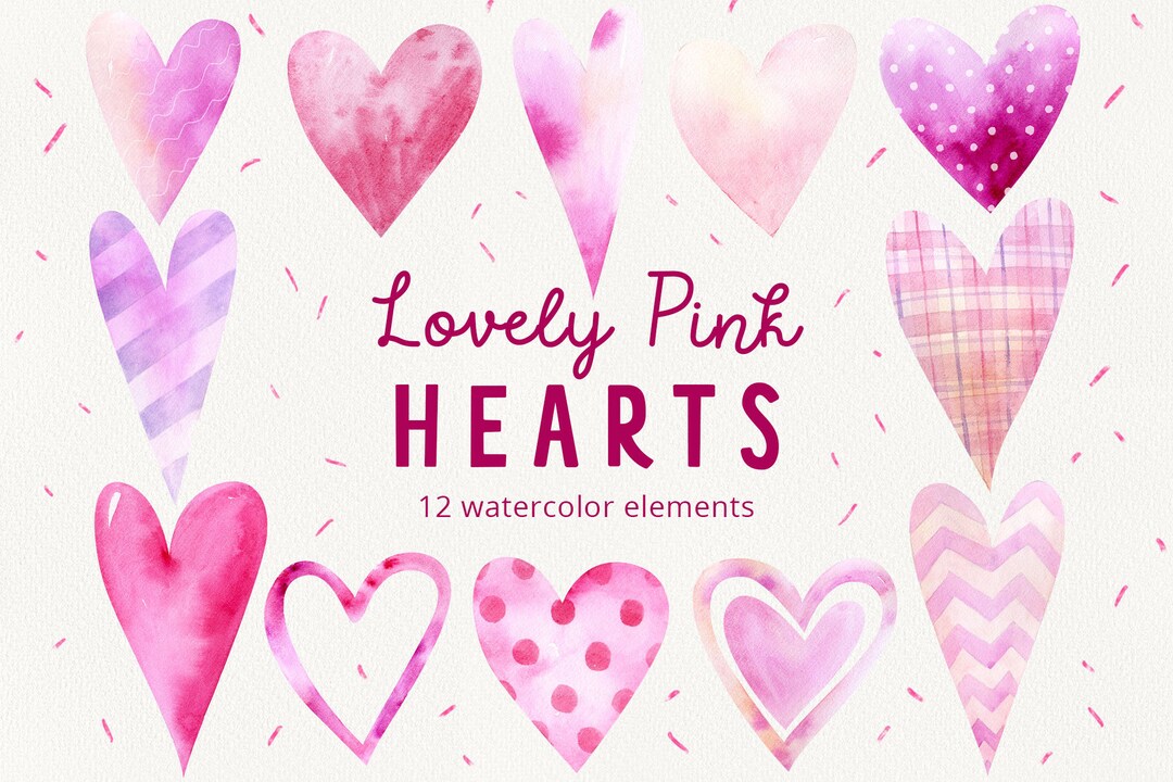 Valentine Hand Drawn Clipart, Holiday Heart Doodle Clipart, Valentine ...