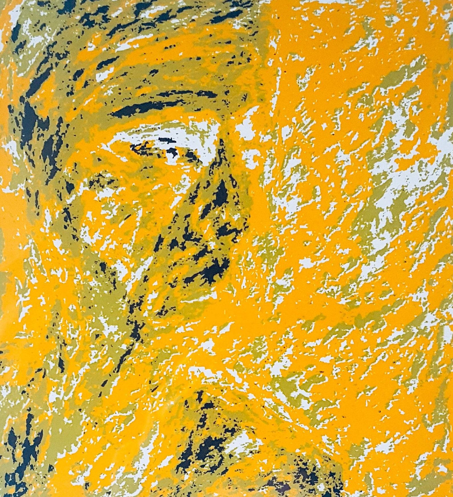 Abstract Screenprint Portrait 3 Layer Handmade Poster A4 Recycled Paper ...