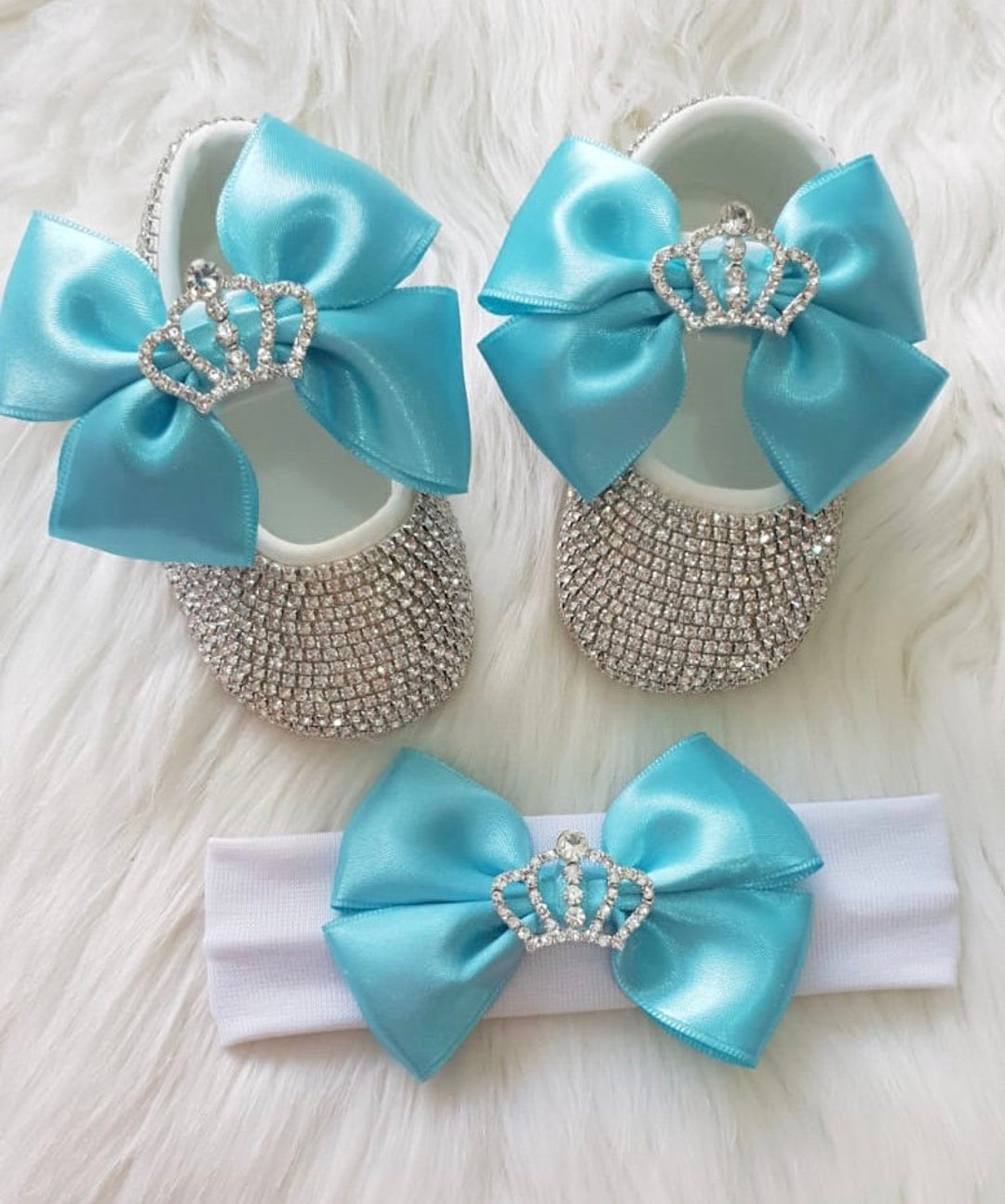 Baby Girl Photo Prop Shoes/baby Baptism Shoes/baby Rhinestone Shoes ...