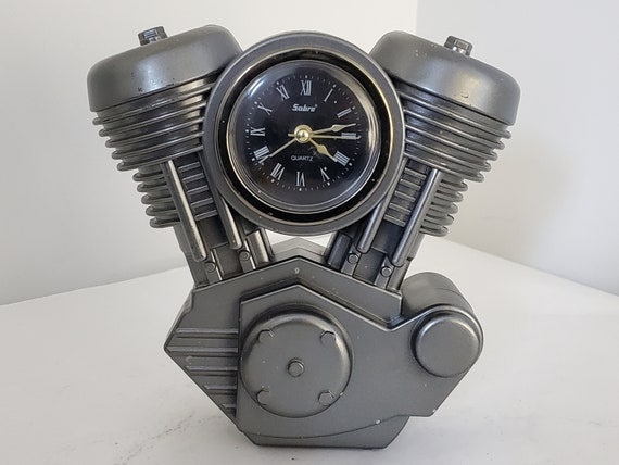 1990 CLOCK Alarm Clock in the Shape of a MOTORCYCLE MOTOR - Etsy