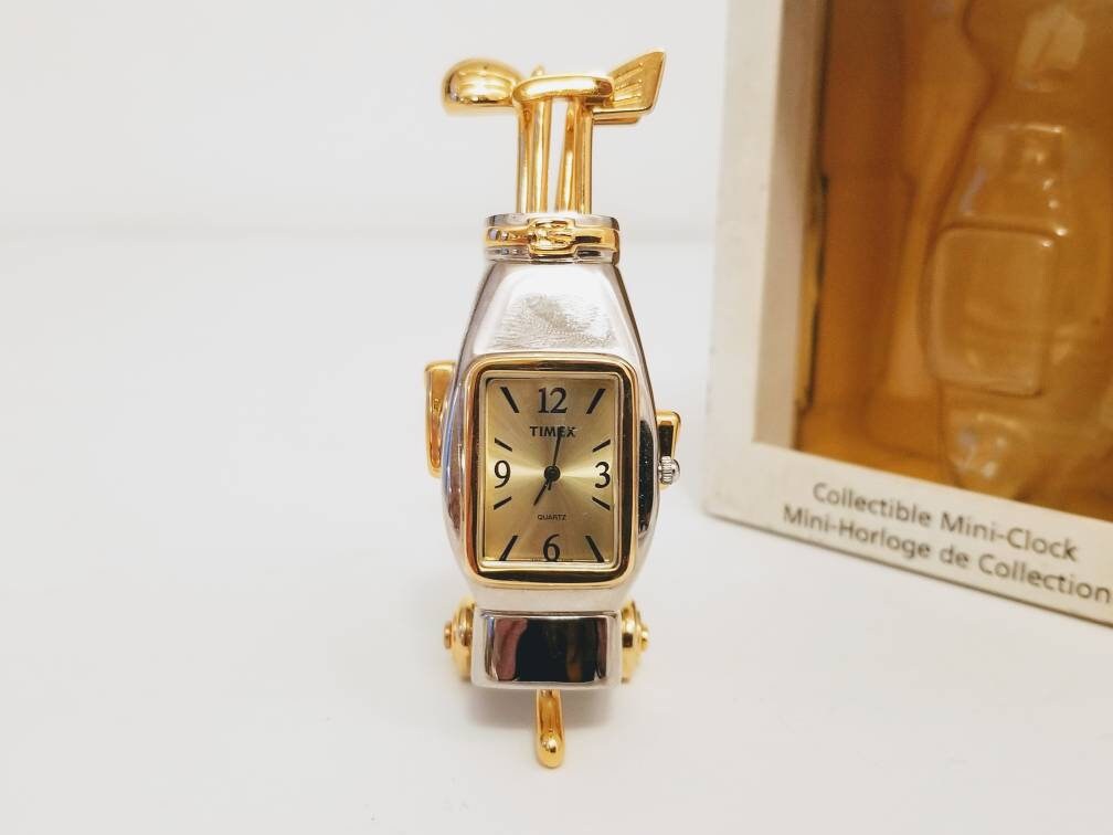 SMALL CLOCK TIMEX in the Shape of Vintage Golf Bag - Etsy