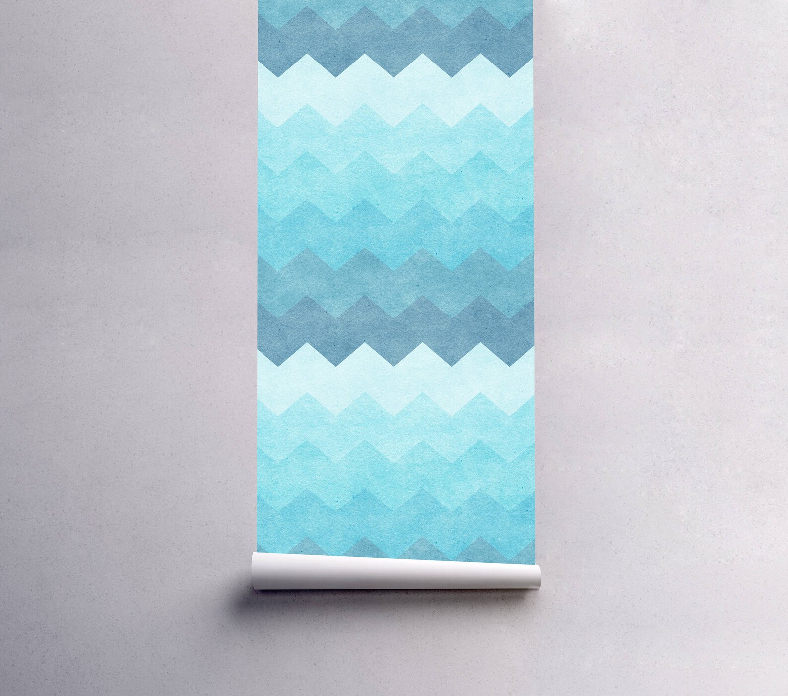 Aqua Zigzag Removable Wallpaper Traditional White Print - Etsy
