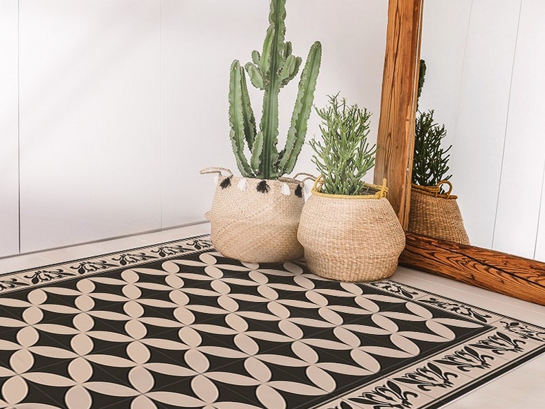 Mila Tiles 6 Vinyl Floor Mat Vinyl Rug Rugs for Living | Etsy