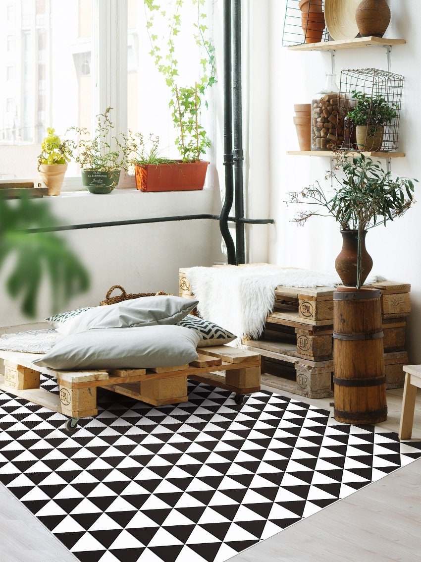 Kira 90 Vinyl Floor Mat Vinyl Rug Rugs For Living Room | Etsy