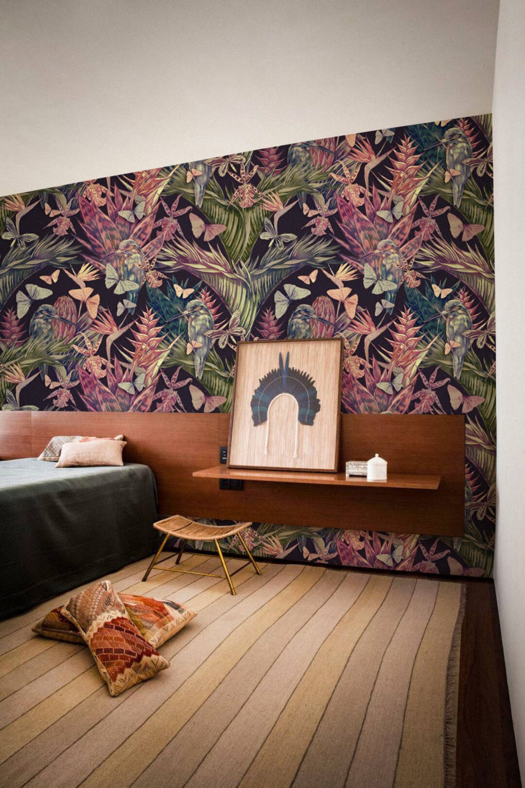 Retro Look Removable Wallpaper Vintage Wall Mural Peel and Stick Wall ...