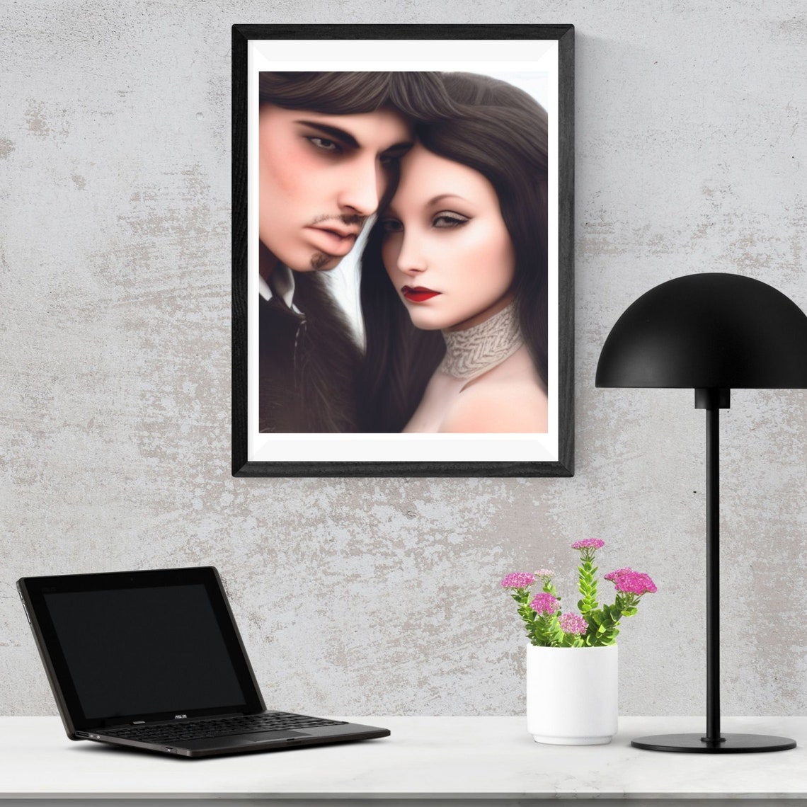 Goth Couple in Love Printable Wall Art for Instant Download in - Etsy