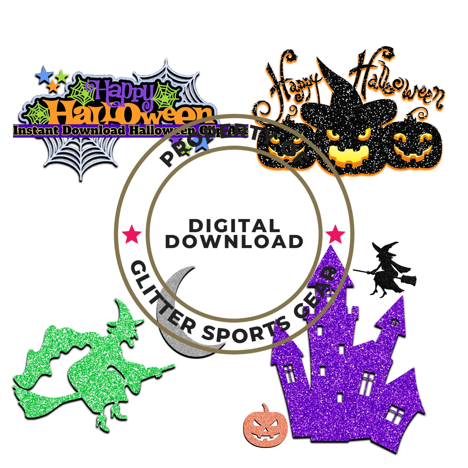 5 Halloween PNG Clip Art Image Bundle Instant Download PNG - Etsy