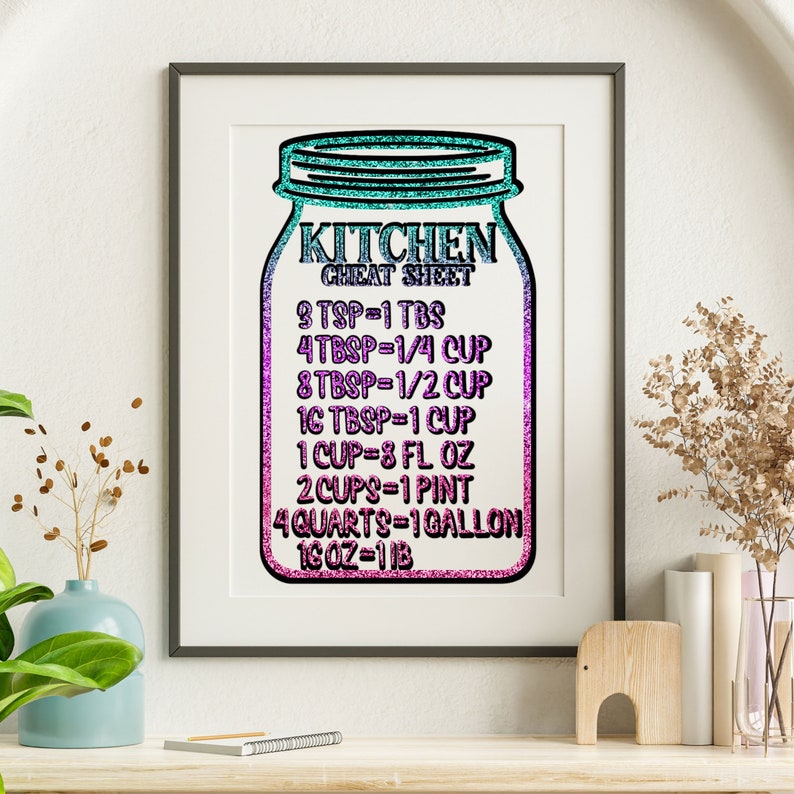 Kitchen Conversion Bundle (3) Measurement Cheat Sheets, Printable ...