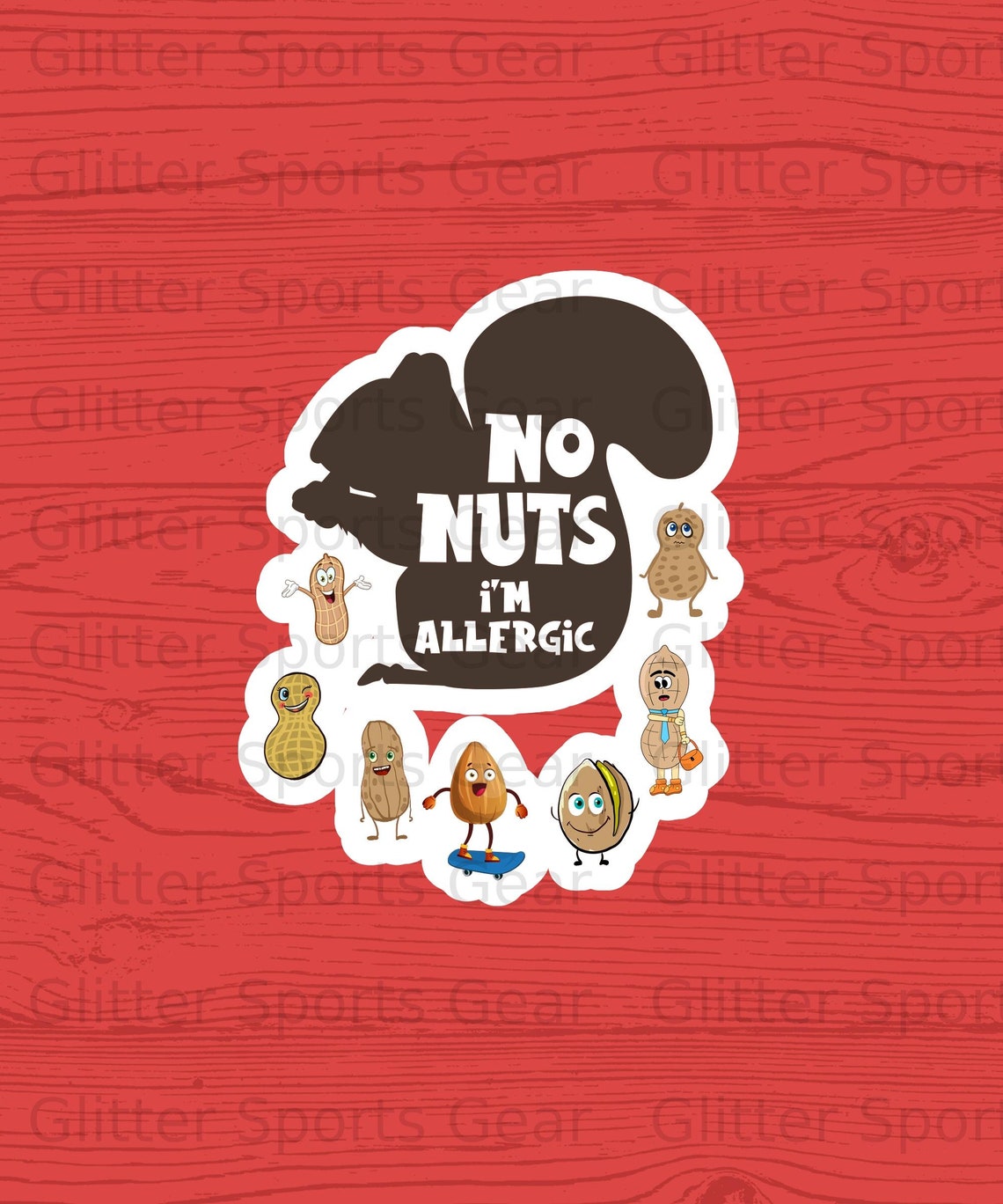 Printable Peanut Allergy Awareness No Nuts I'm Allergic Peanut Tree Nut ...