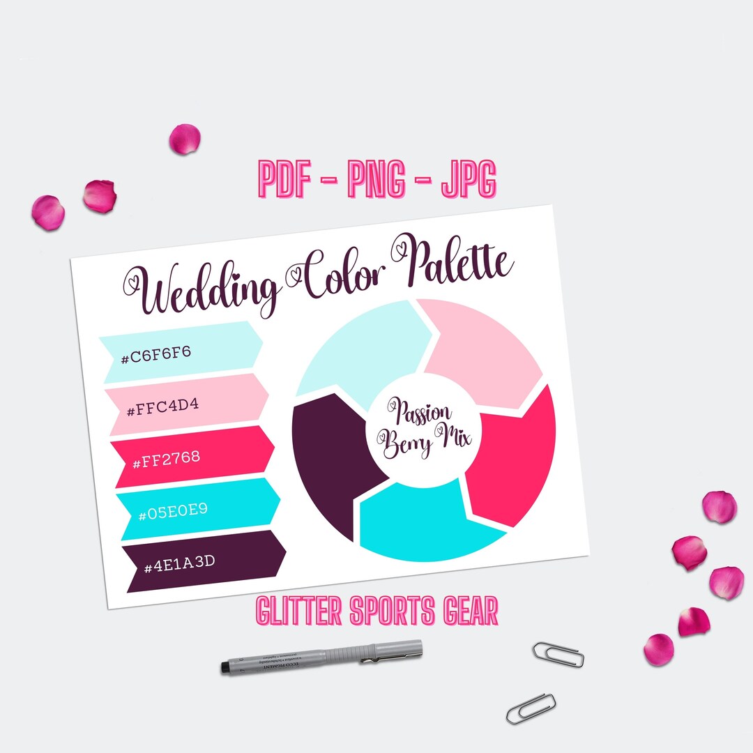 Wedding Color Palette Printable With Hex Color Codes Instant Download ...