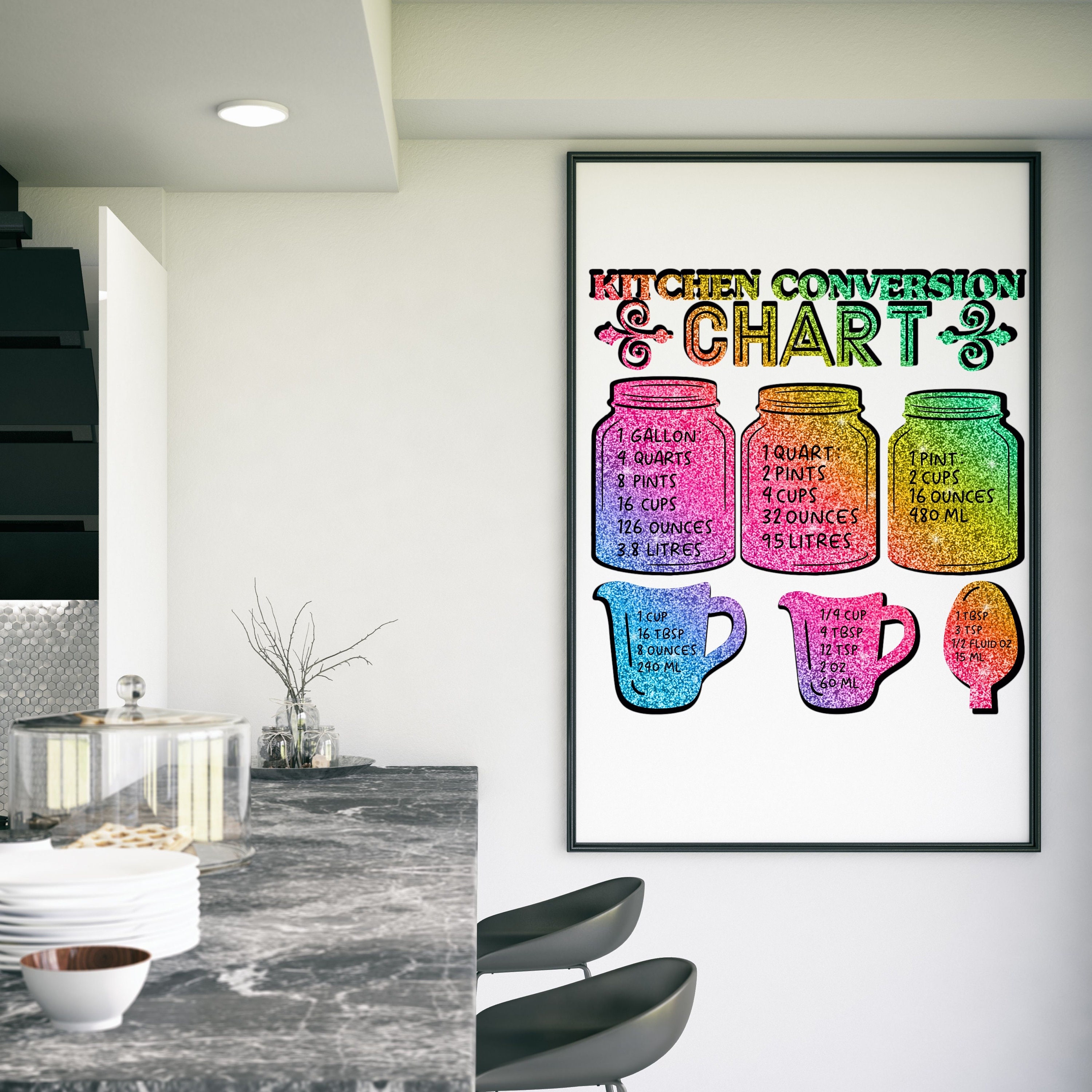 Kitchen Conversion Bundle (3) Measurement Cheat Sheets, Printable ...