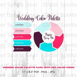 Wedding Color Palette Printable With Hex Color Codes Instant Download ...