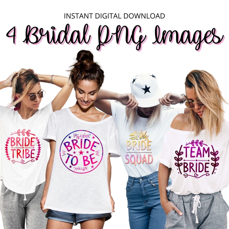 Bridal Party Printable PNG Images, Instant Digital Downloads, Bride ...