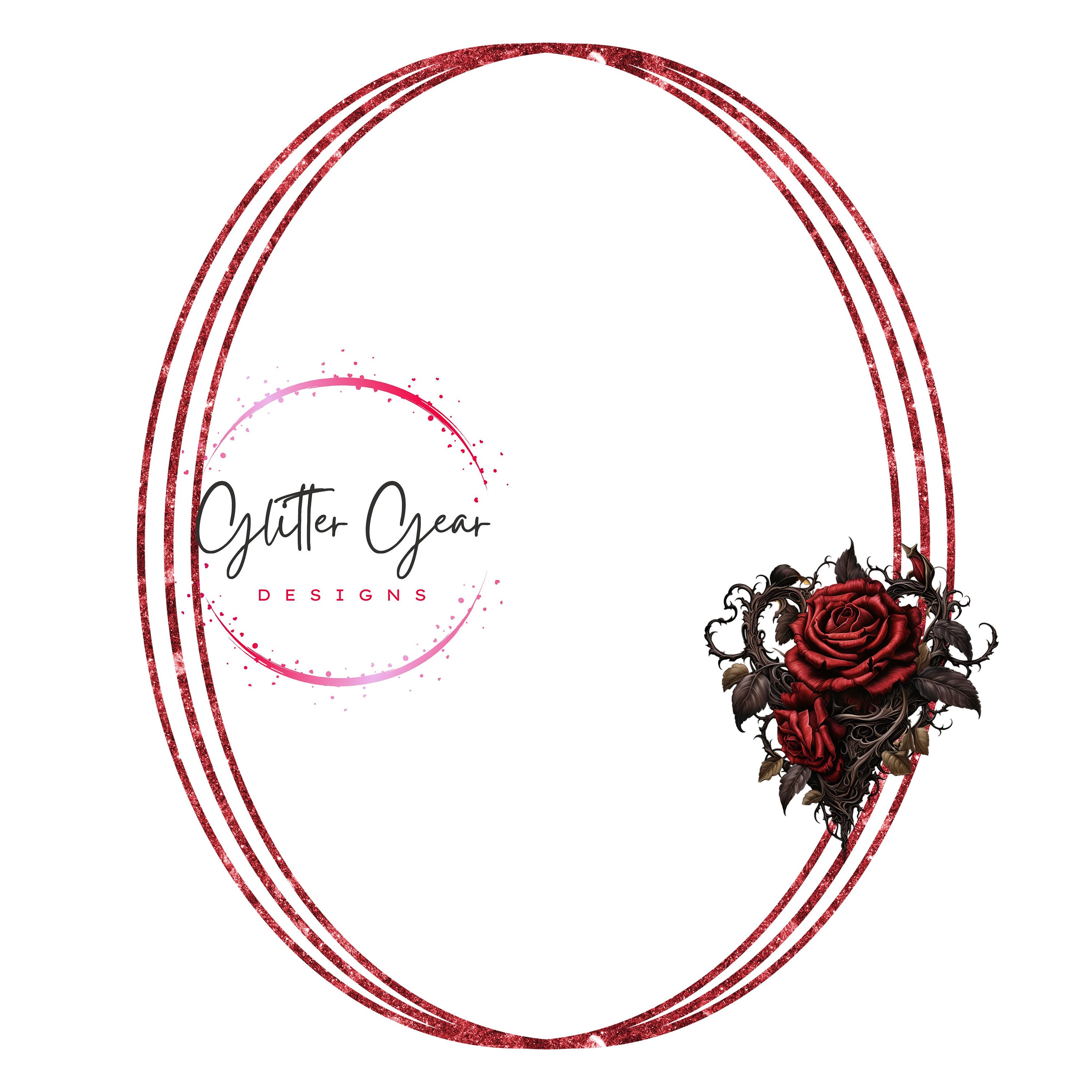 Gothic Red Frames With Skulls & Roses in PNG and SVG Format, Halloween ...