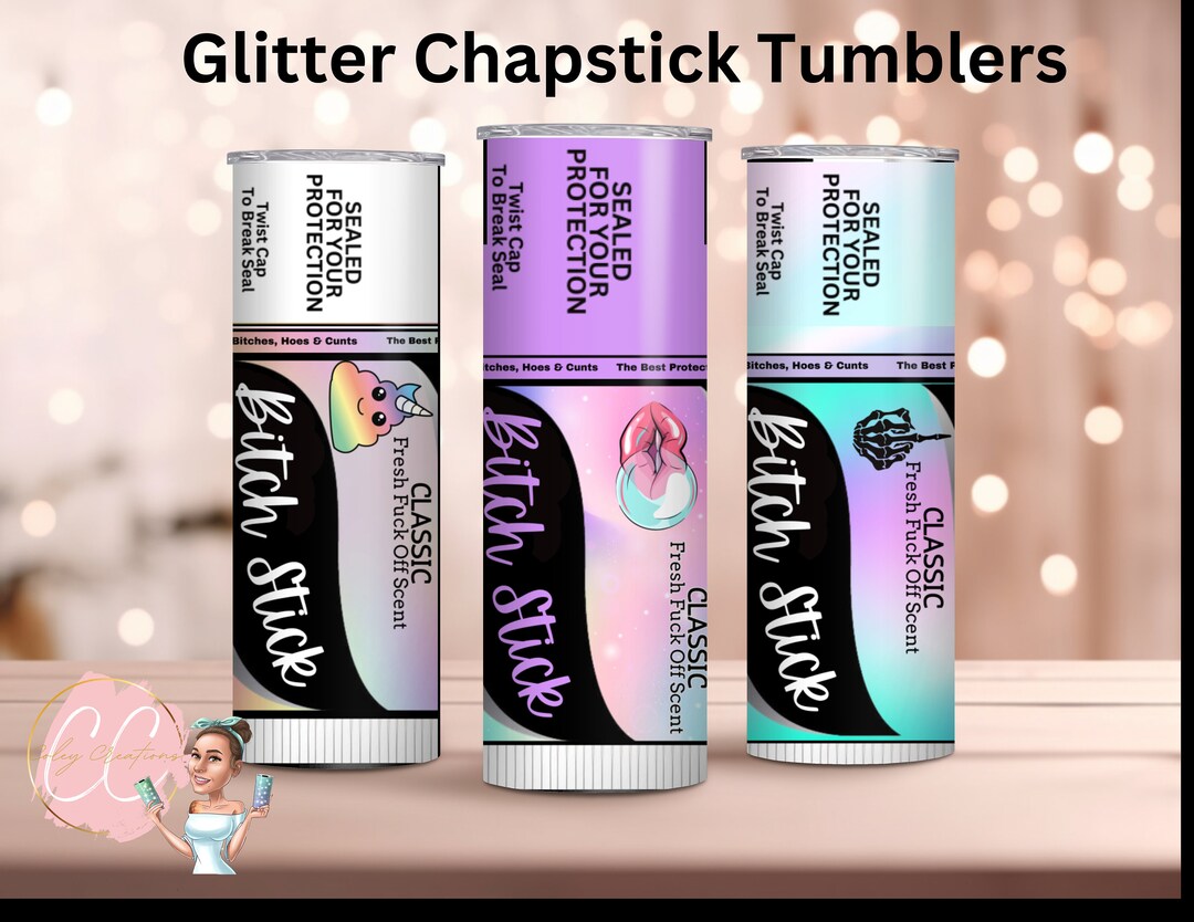 GLITTER TUMBLERS/ CHAPSTICK Tumblers/ Sublimation Tumblers/ Handmade ...