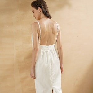 CHLOE Open Back Linen Dress | Backless Linen Dress | Low Back Dress ...