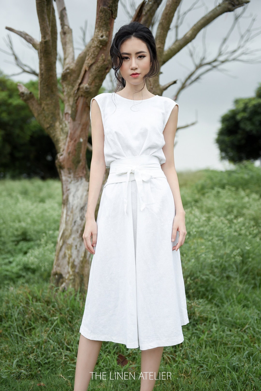 OLIVIA Versatile Linen Dress | Linen Summer Dress | White Linen Wedding ...