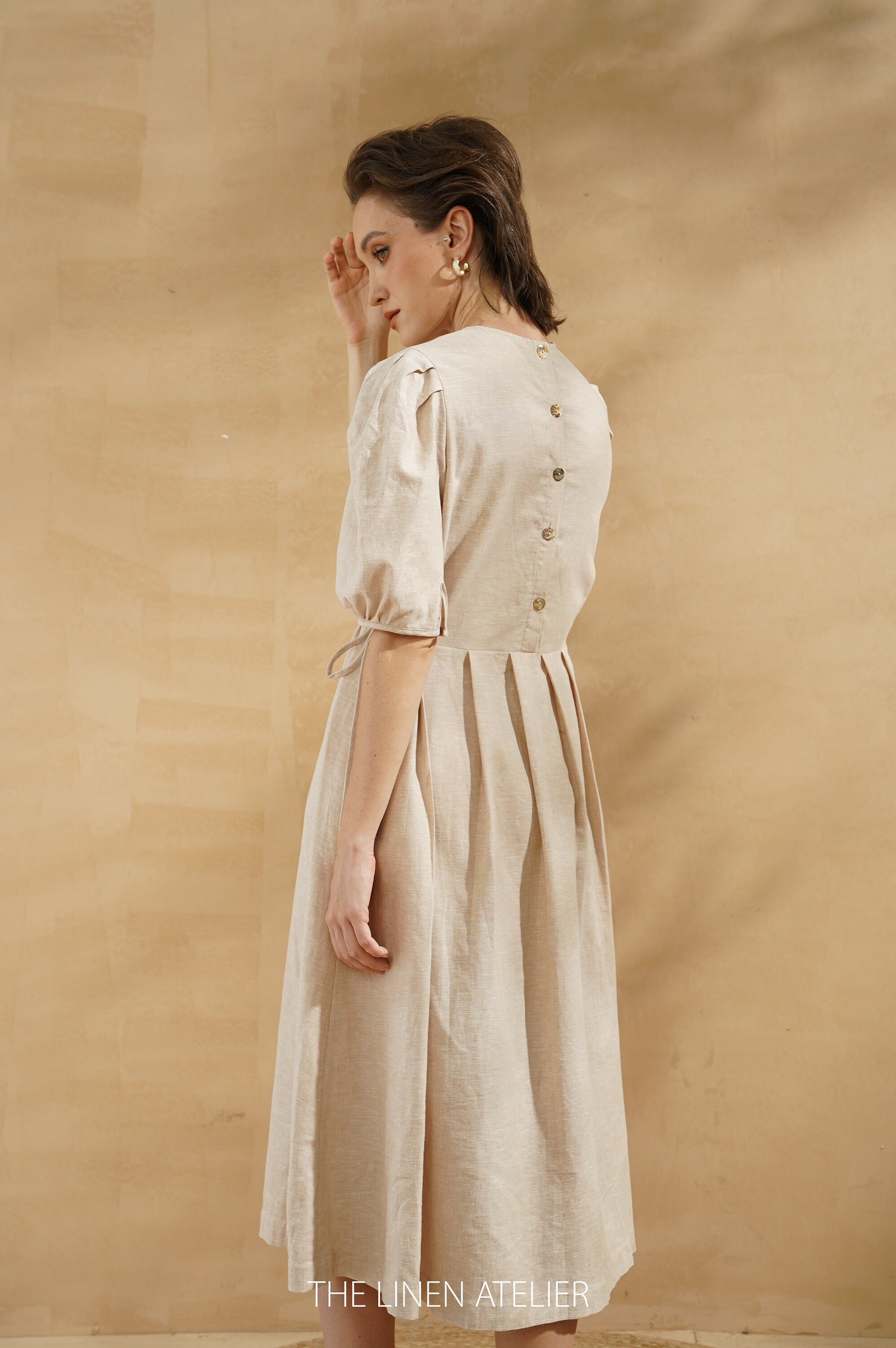 HANNAH Button Back Linen Dress | Dress for Summer | Custom Made Dress ...