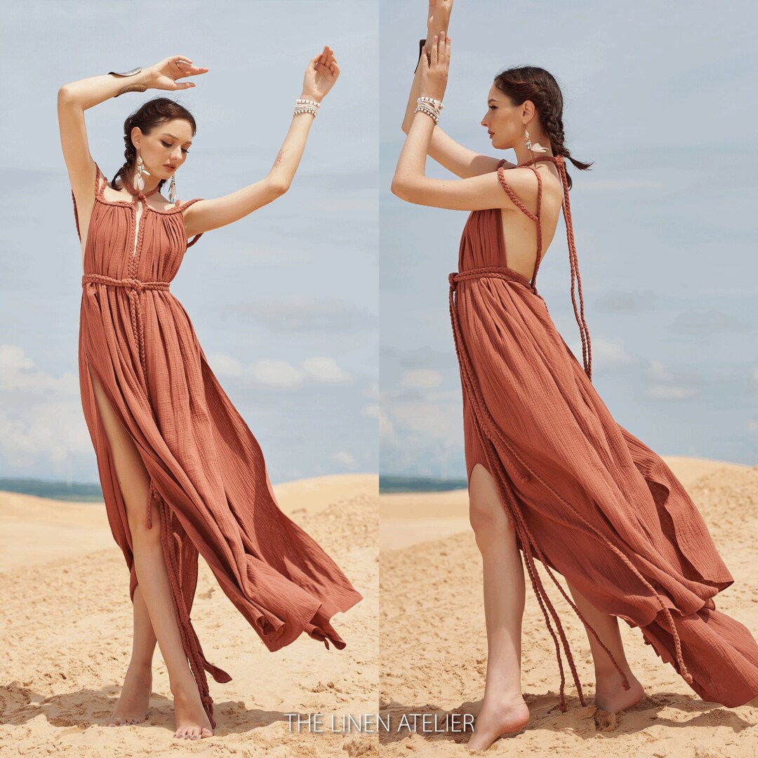 IZA Greek Goddess Dress Boho Wedding Dress Grecian Gown Cottagecore ...