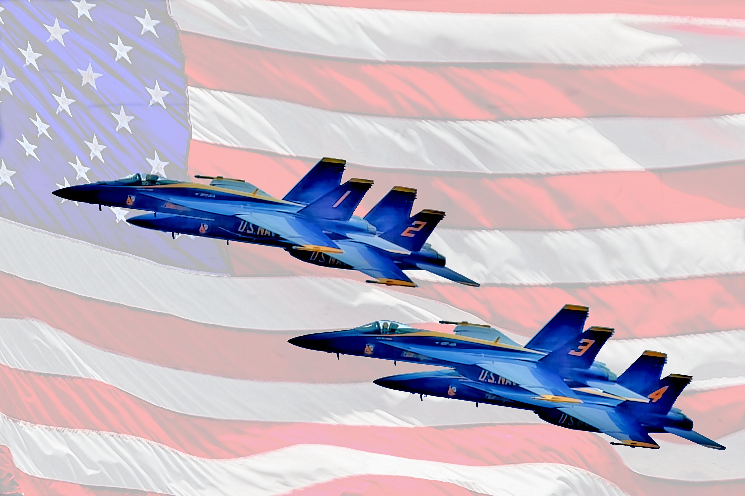 Freedom's Angels II A Composite Photo of the USN Blue Angels and the ...