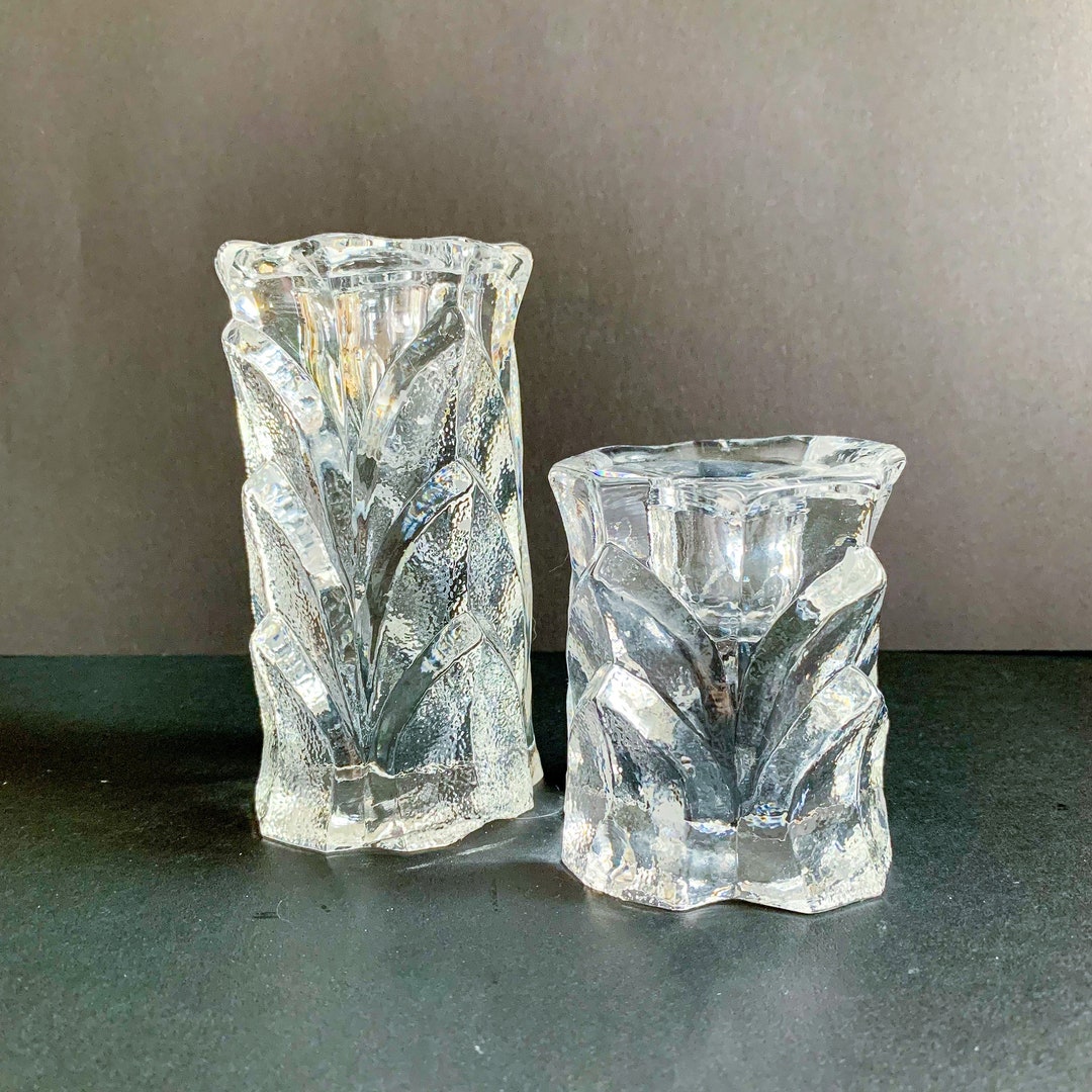 Vintage Orrefors Capella Candle Holders, Art Deco Design, Lars Hellsten ...