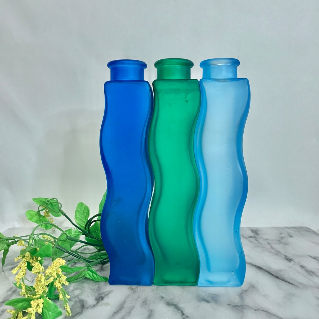 IKEA SKAMT Vases, 3 Squiggle Vases, Ocean Colours - Etsy