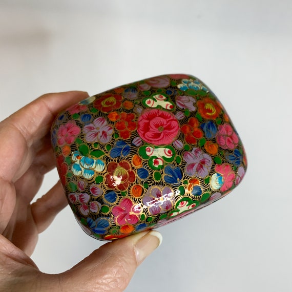 Handmade Kashmir Papier Mache Jewellery Box, Lacquere… - Gem