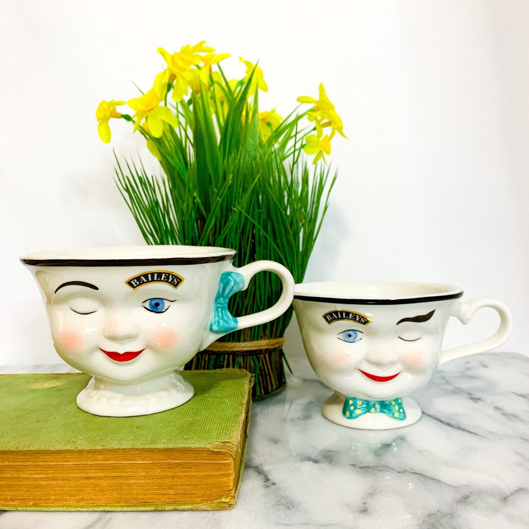 Vintage Bailey's Winking His and Hers Yum Teacups, Bailey's Irish Cream ...