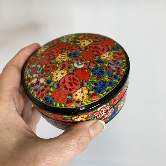 Handmade Kashmir Papier Mache Jewellery Box, Lacquere… - Gem