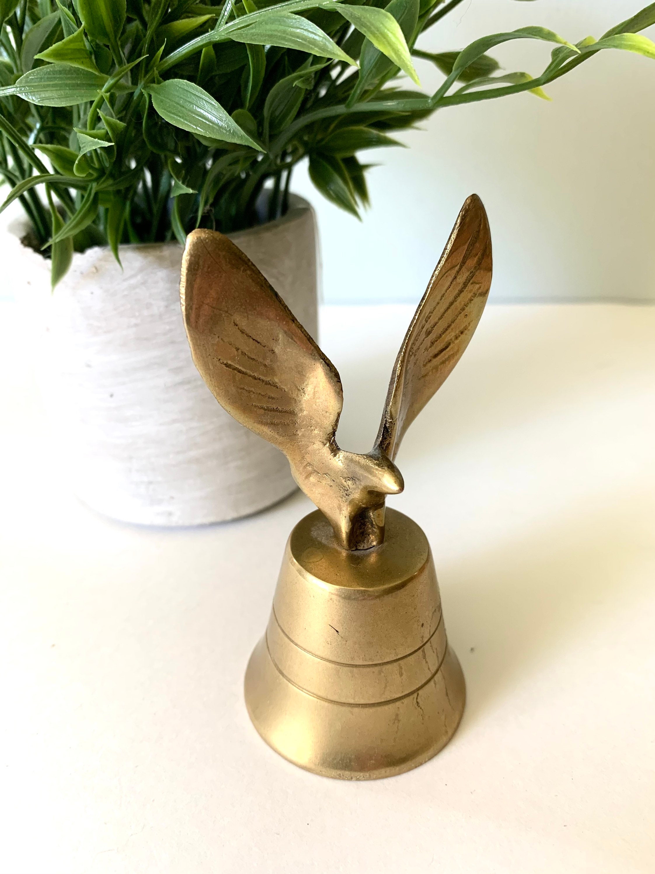 Vintage Brass Eagle Bell / Shelf Decor | Etsy