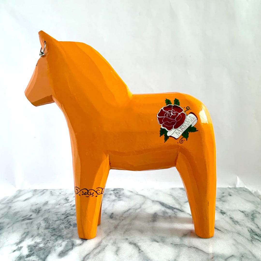 Vintage Ikea Dala Horse Figurine, Choose Orange Wooden Dala Horse - Etsy