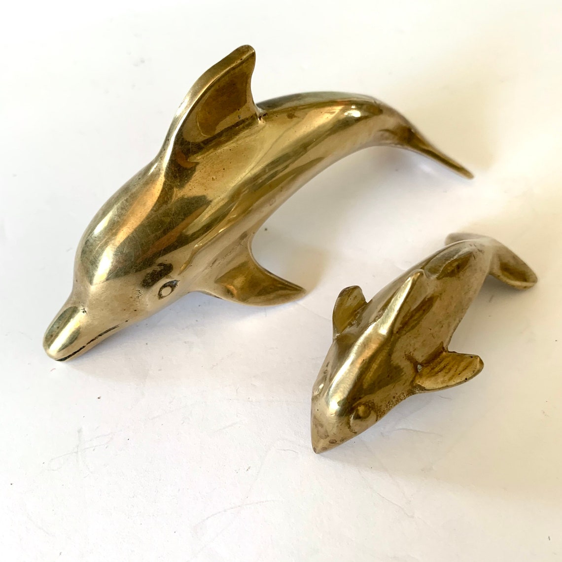 Vintage Brass Dolphins / Pair of Dolphins /boss Gift - Etsy