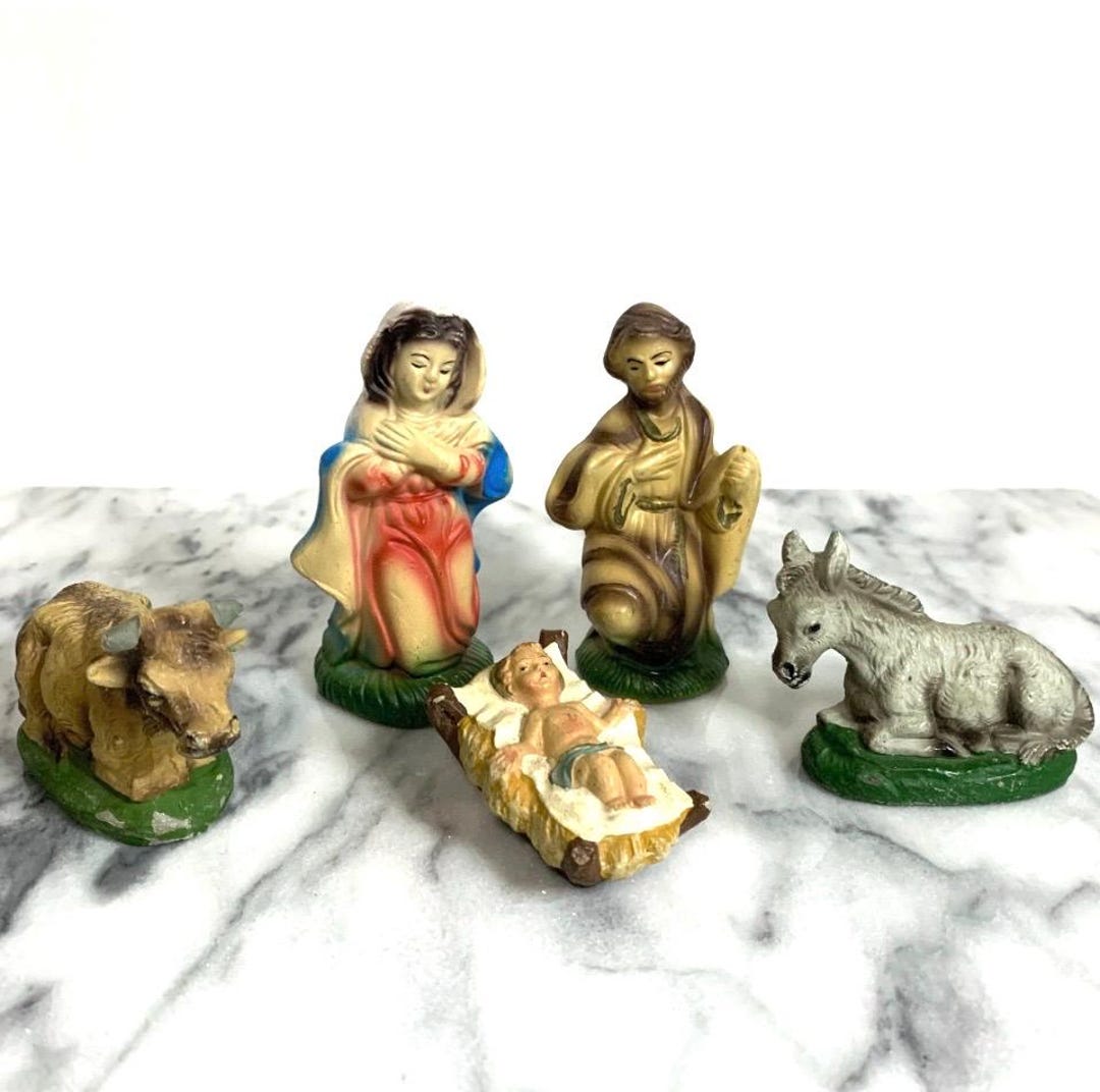 Vintage Nativity Set / Holy Family/made in Italy/ Chalkware - Etsy