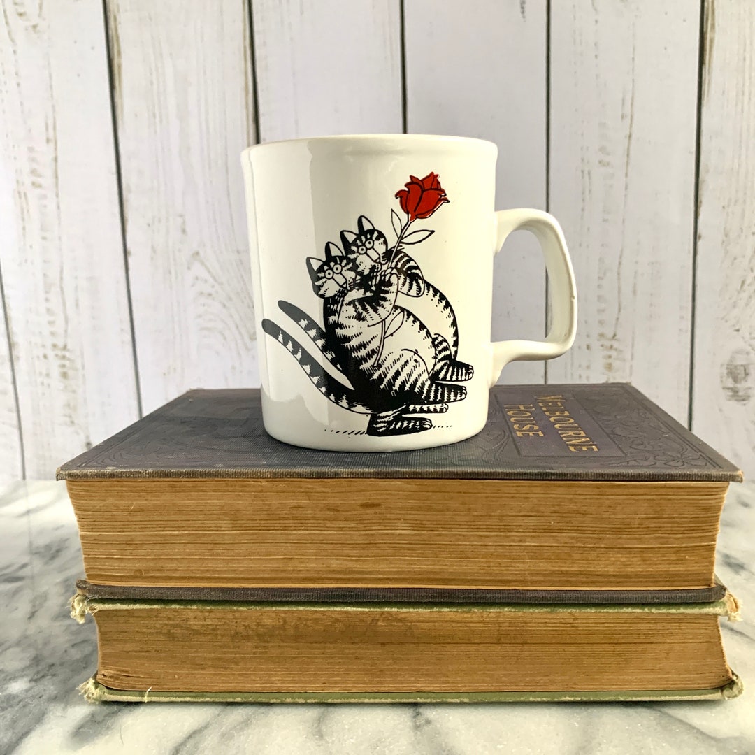 Vintage B Kliban Dancing Cat Couple With Red Rose Mug, Staffordshire ...