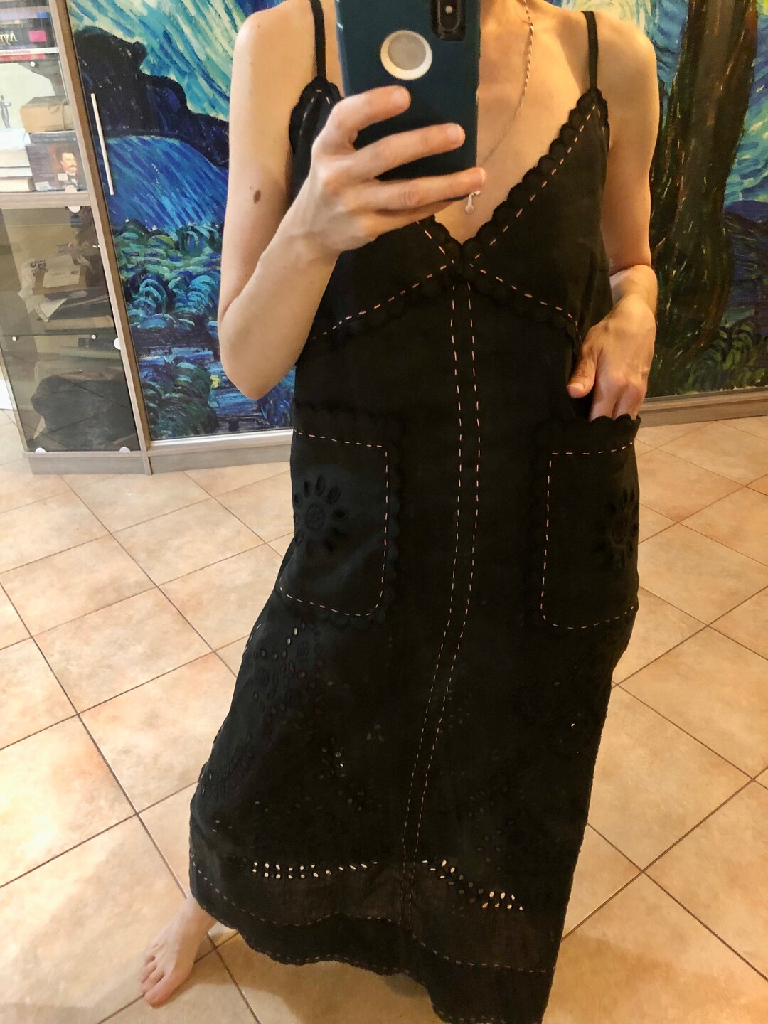 Luna Topstitched Broderie Anglace Dress - Etsy