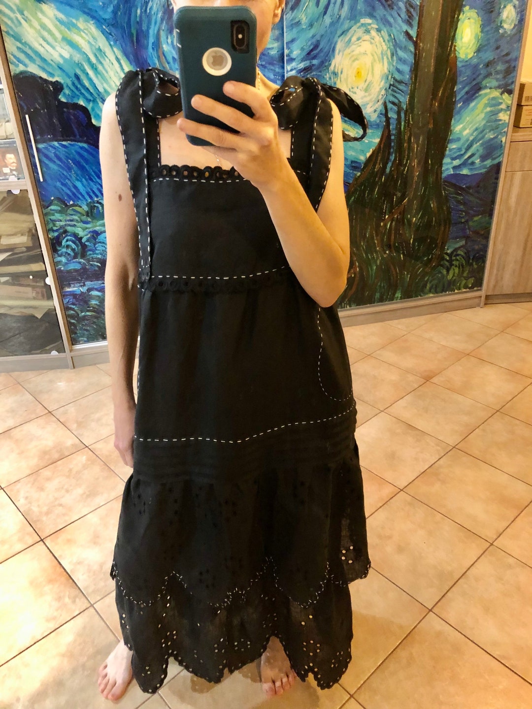 Charlotte Broderie Anglace Linen Dress Richelie Embroidery by ...