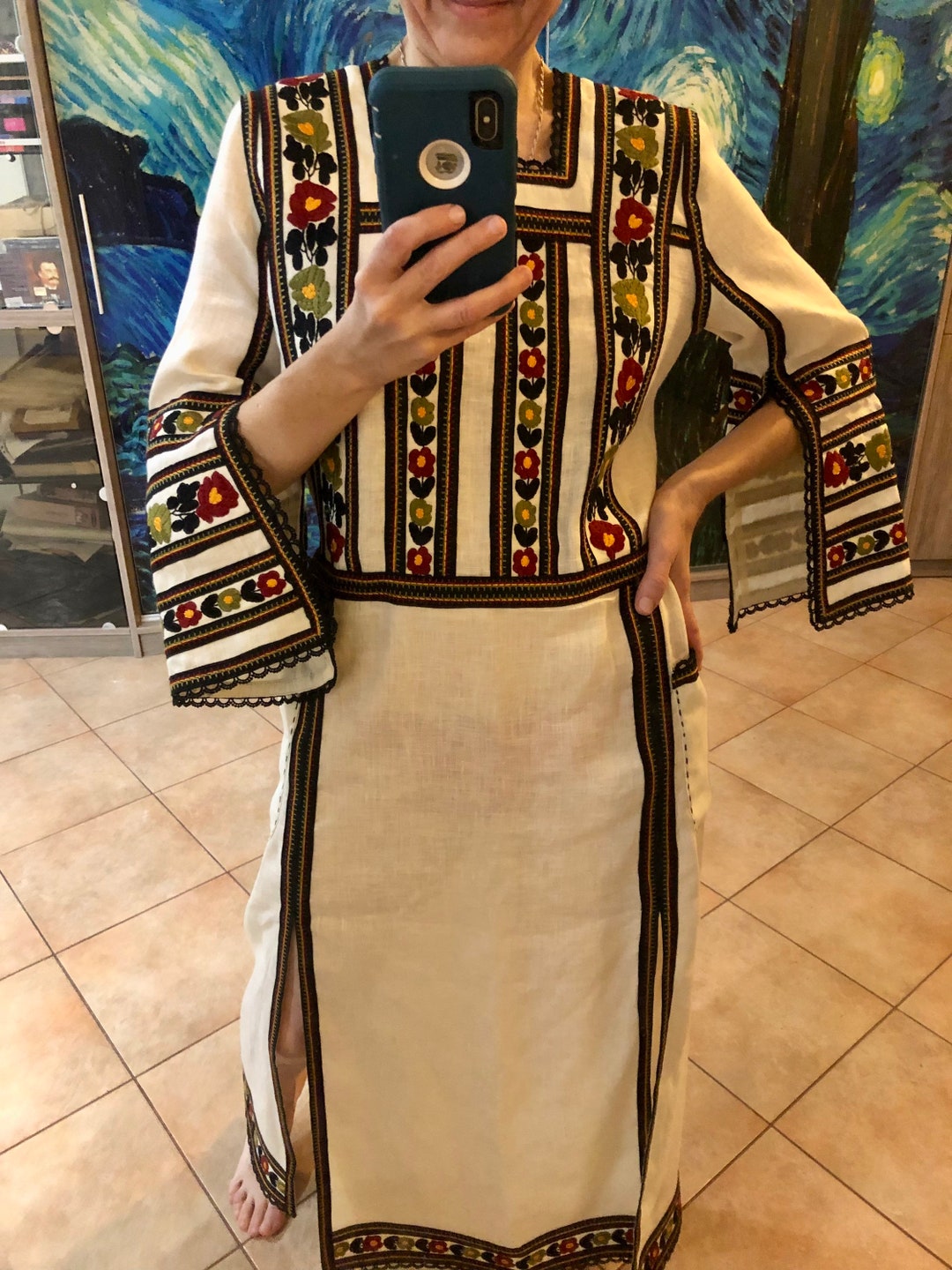 Elena Ukrainian Wedding Vyshyvanka Embroidered Linen Dress - Etsy