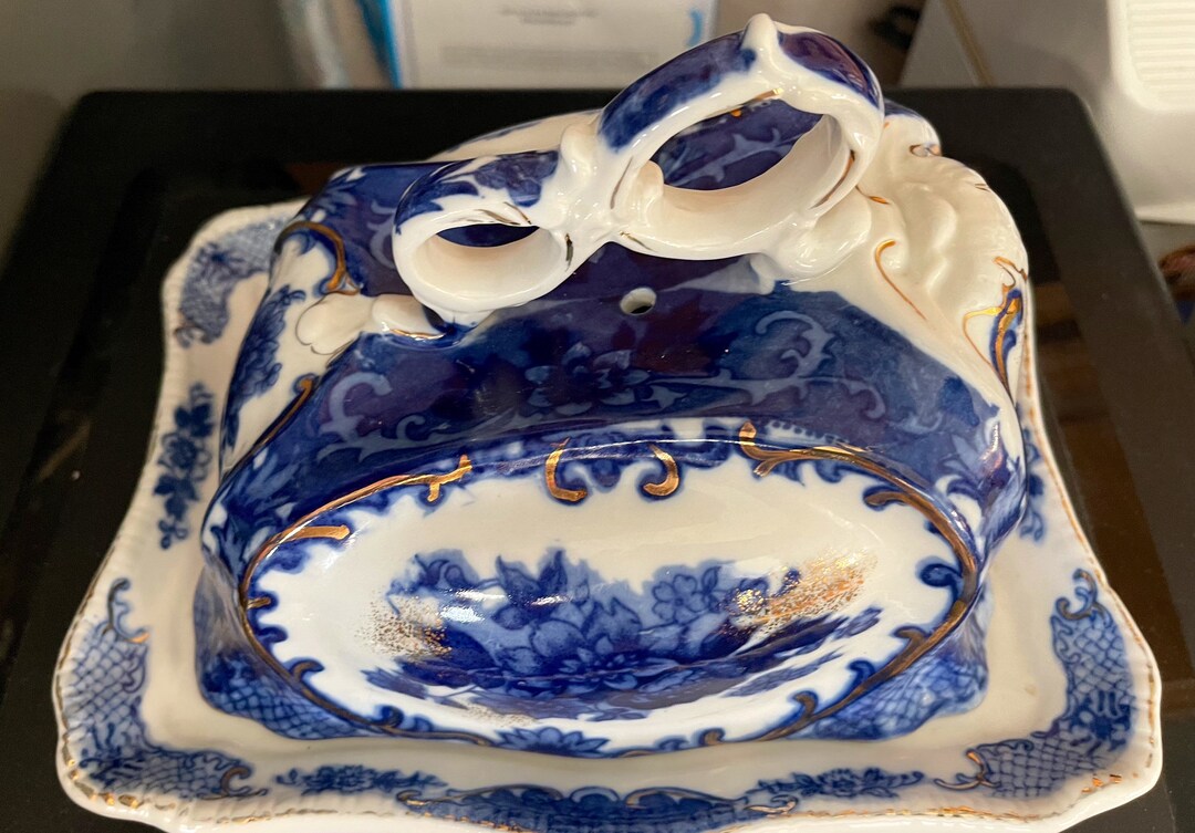 Reproduction Victoria Ware Ironstone Flow Blue Cheese Dish - Etsy