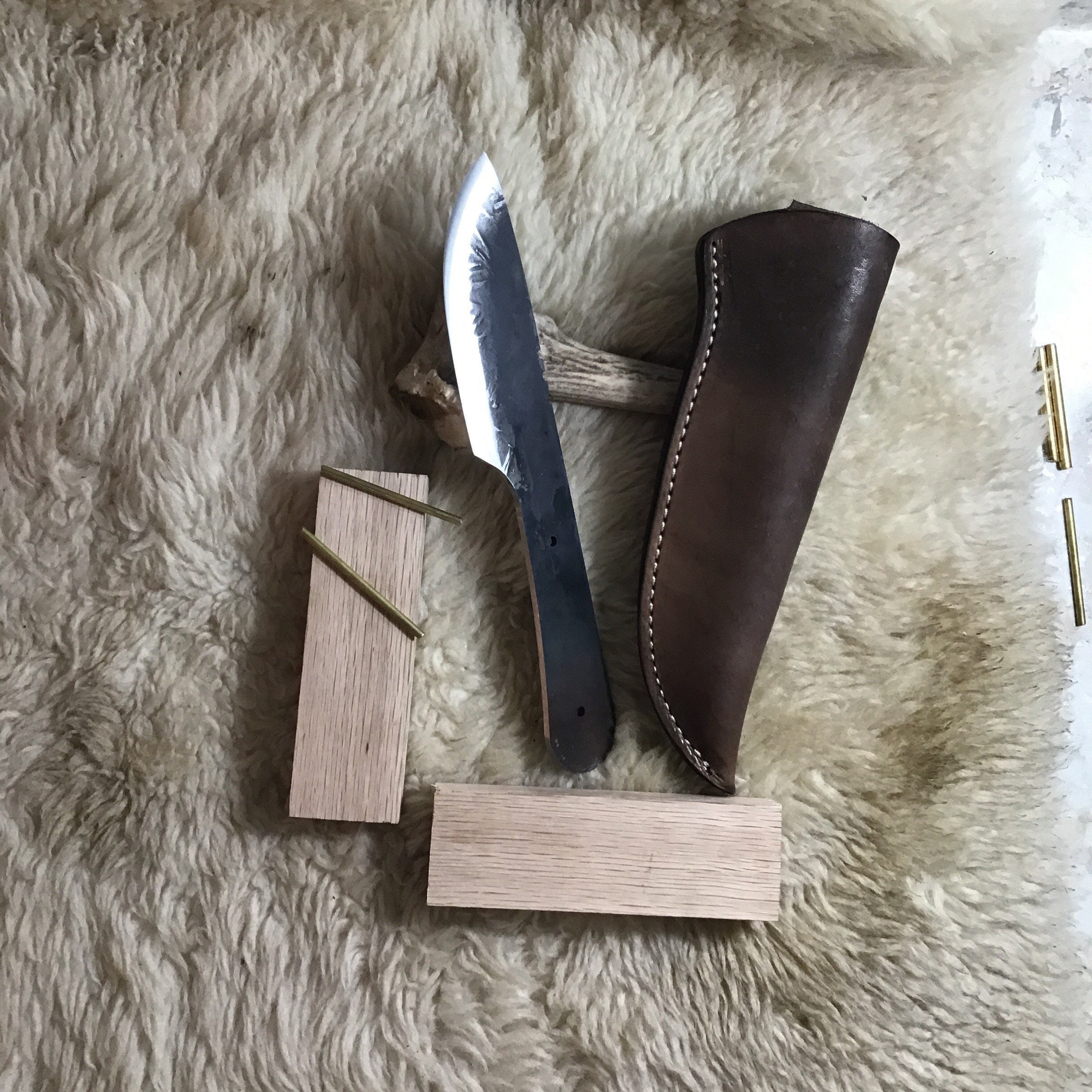 Jeff White Voyageur Knife Blank With Handle Kit With Sheath - Etsy