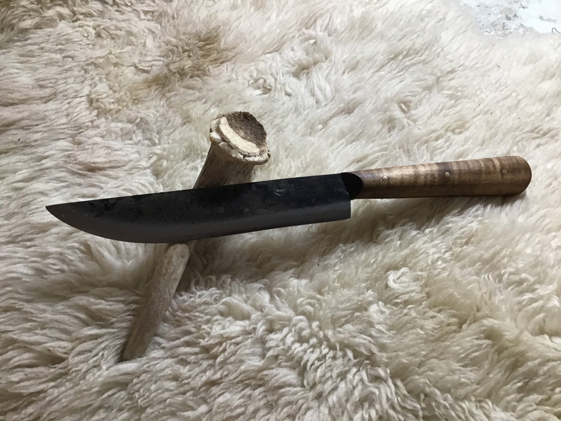 Jeff White Long Hunter Knife With Leather Sheath - Etsy