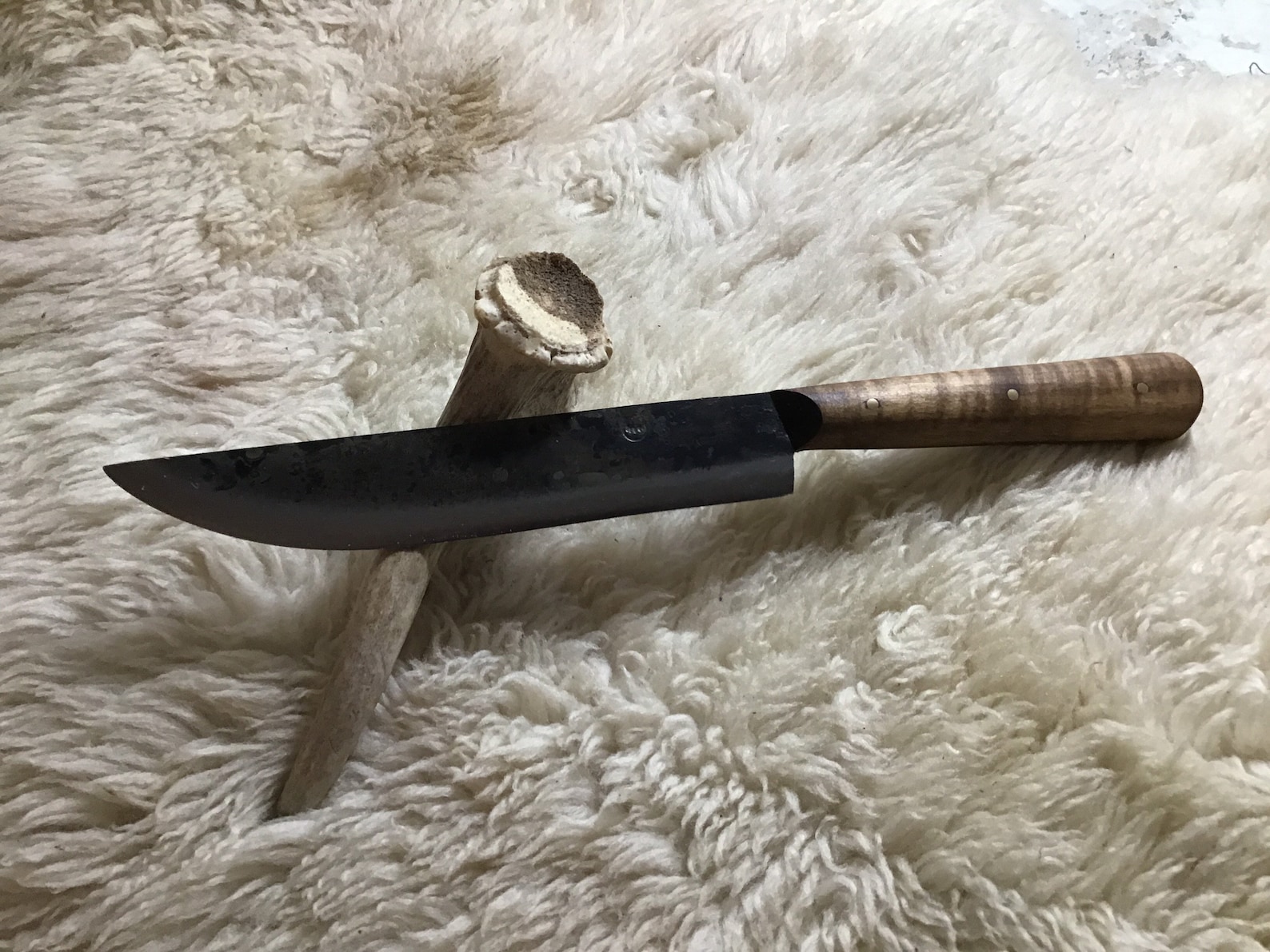 Jeff White Long Hunter Knife With Leather Sheath - Etsy