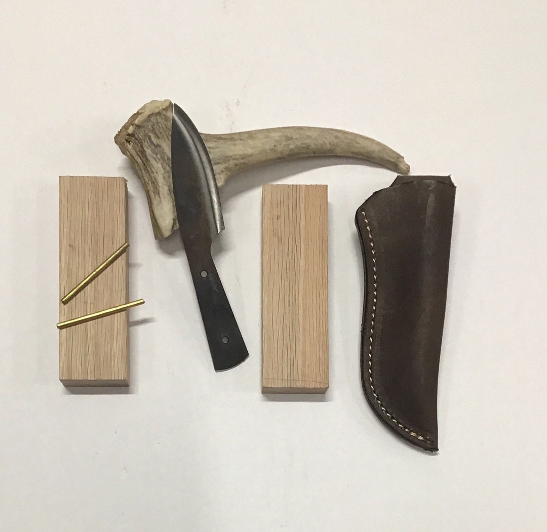 Jeff White Mini Bush Knife Blank and Wooden Handle Kit With Sheath - Etsy