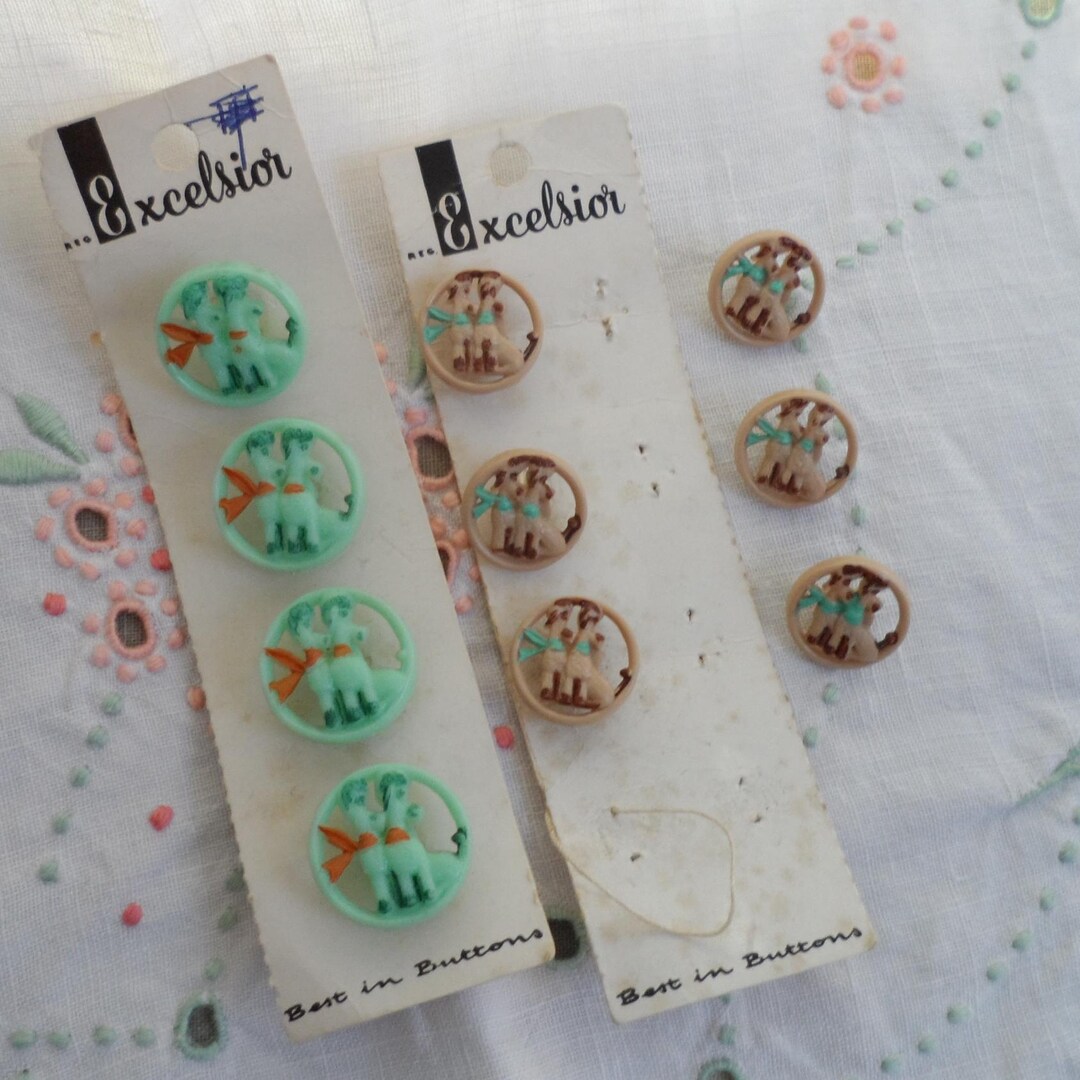 Vintage Plastic Buttons. Children's 1950s. "excelsior" "best in Buttons ...