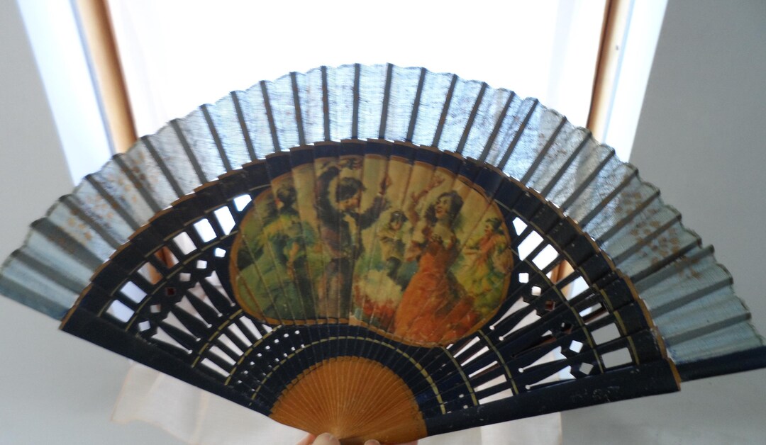 Spanish Fan. Flamenco. Mid-century. 1950s. Folding. Hand Fan. Souvenir ...