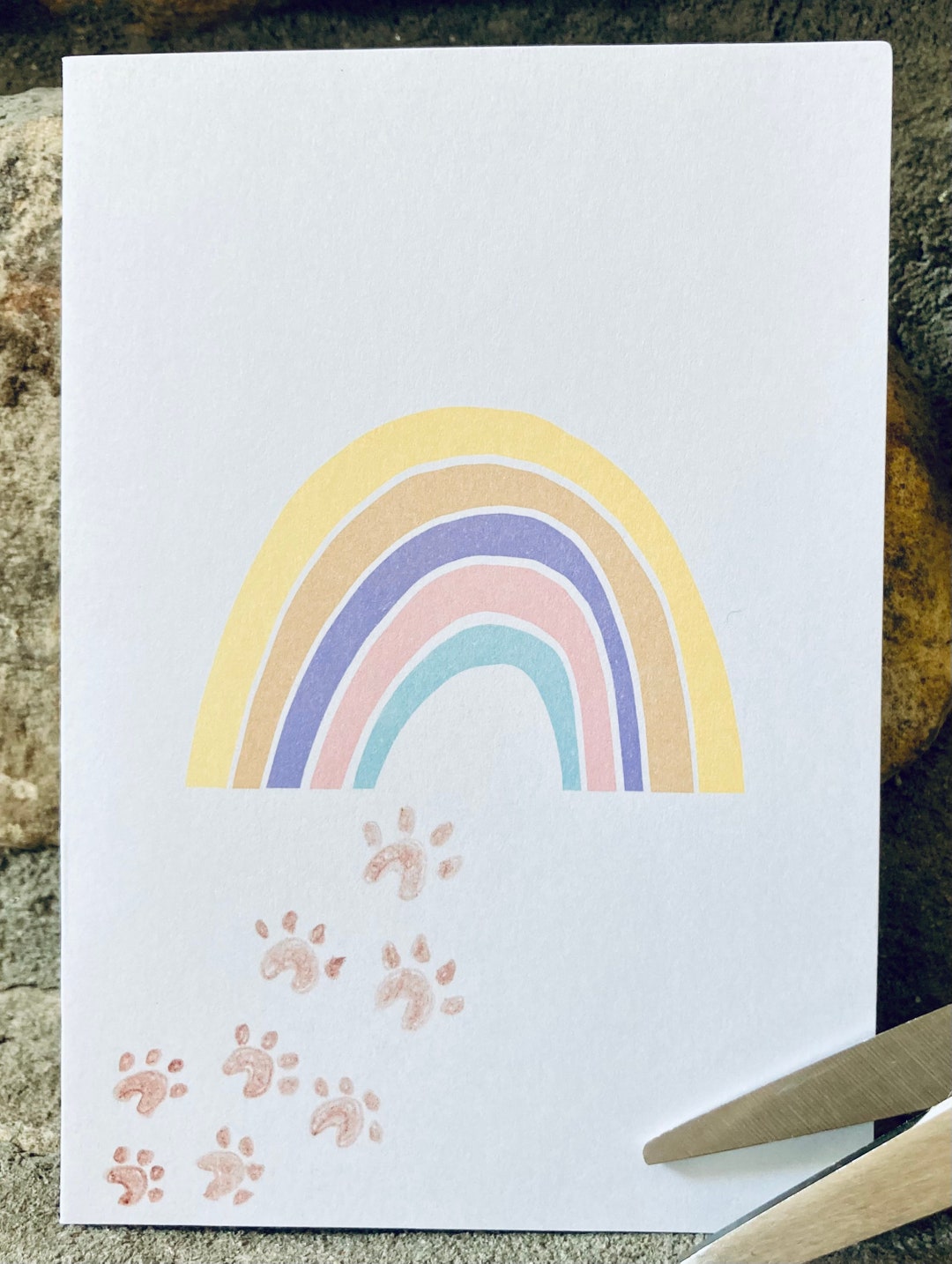 Instant Download Rainbow Bridge Postcard, Pet Sympathy Card, Blank ...