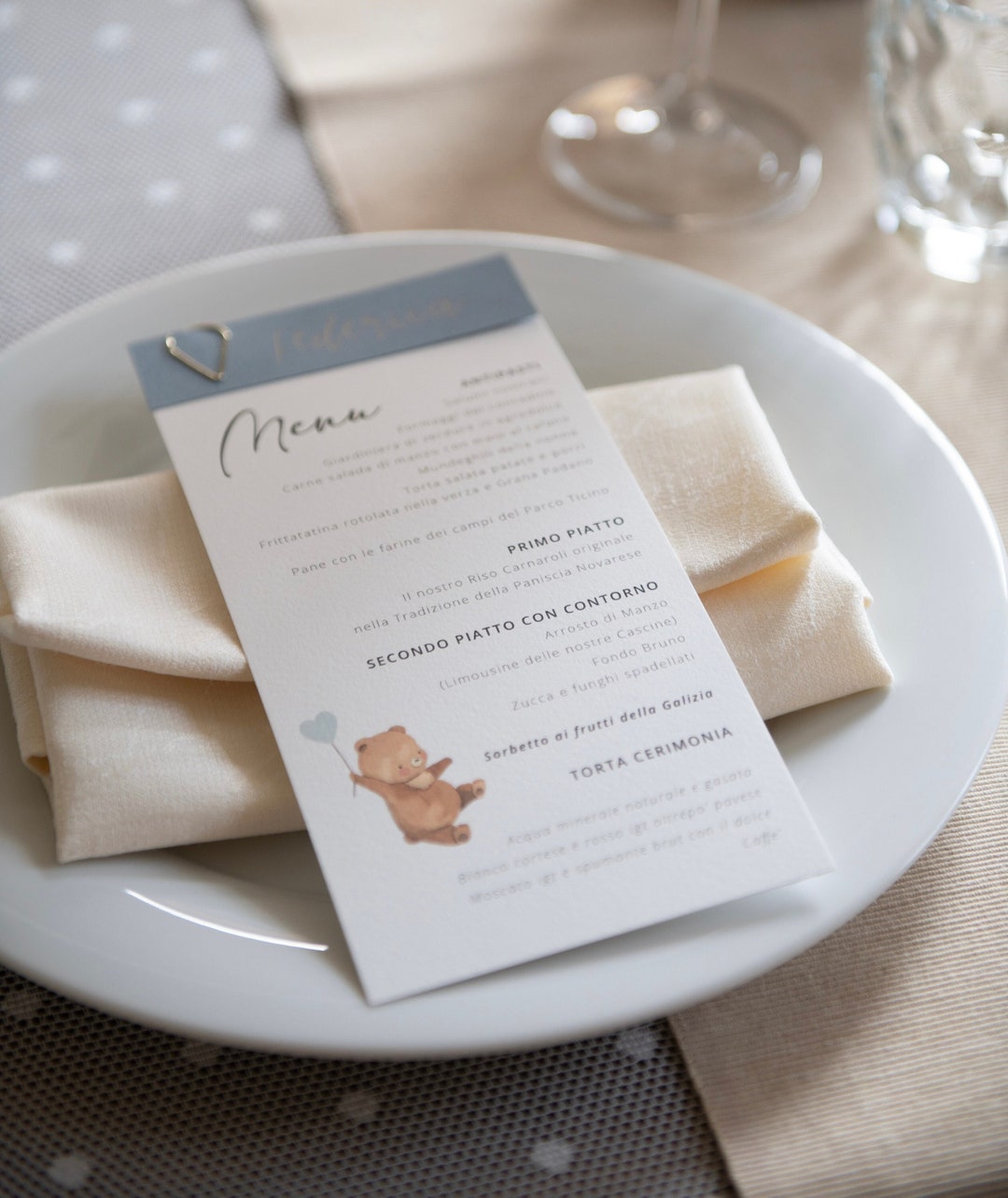 Editable Bear Menu, Bear Baptism Menu Template With Heart Balloon, Bear ...