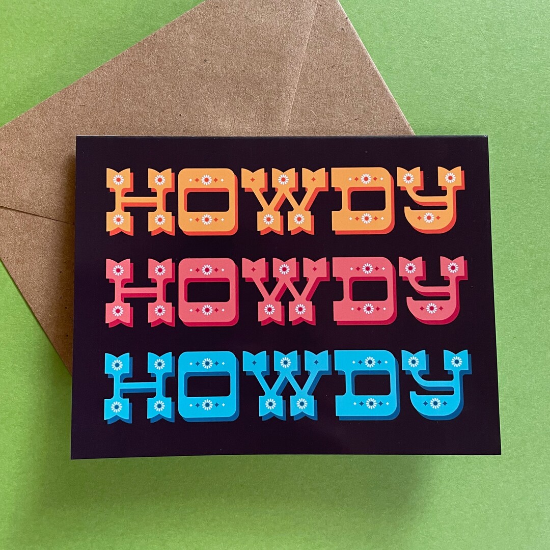 Howdy Greeting Card - Etsy