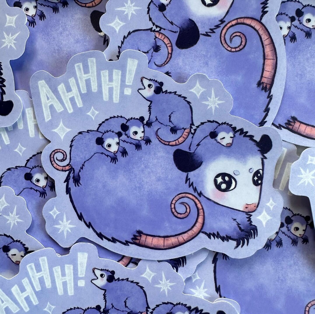 Opossum Scream Matte Sticker - Etsy