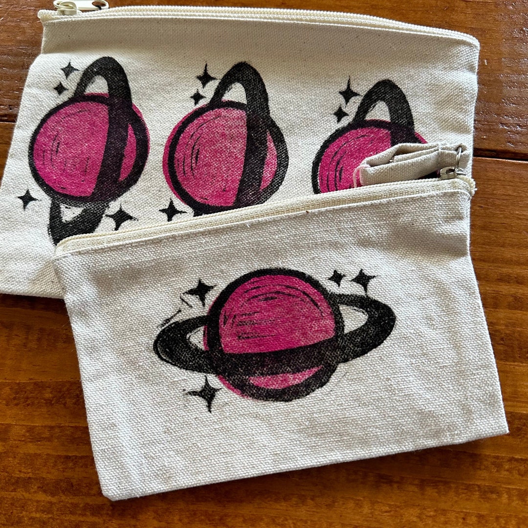 Space Zipper Pouch - Saturn Pencil Case - Planet Print Makeup Bag - Etsy