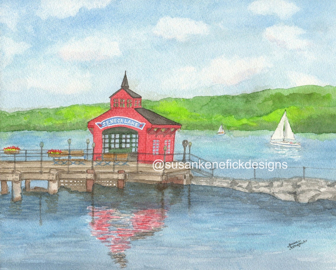 Seneca Lake Pier 8x10 Art Print - Etsy
